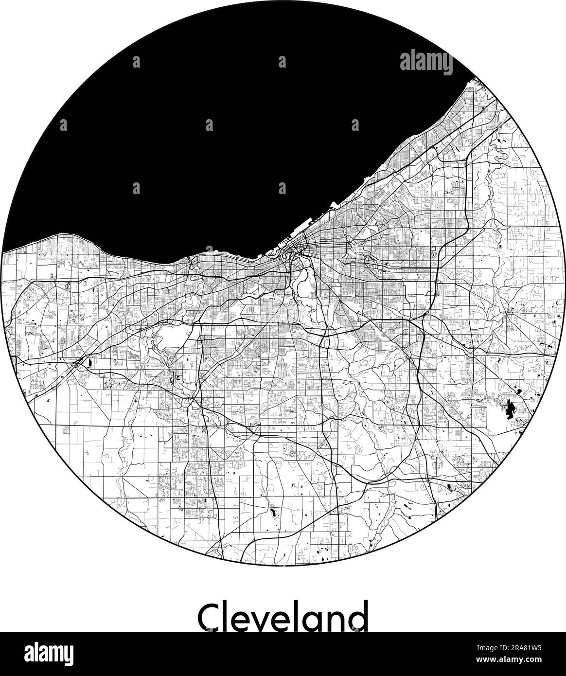 Map of cleveland Black and White Stock Photos & Images - Alamy