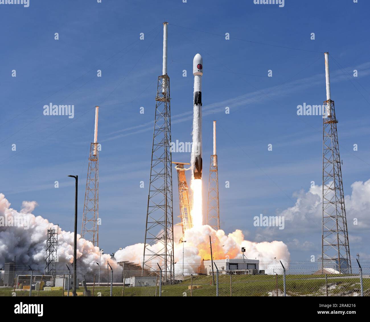 A SpaceX Falcon 9 rocket launches the Euclid satellite for the European ...
