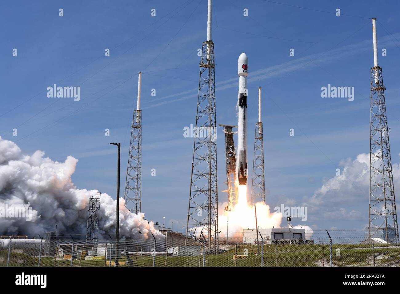 A SpaceX Falcon 9 rocket launches the Euclid satellite for the European ...