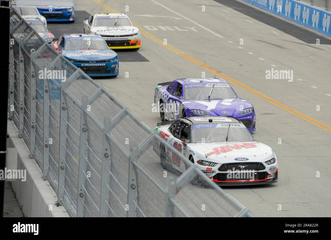 Chicago, United States. 01st July, 2023. Drivers come out of turn 1 ...