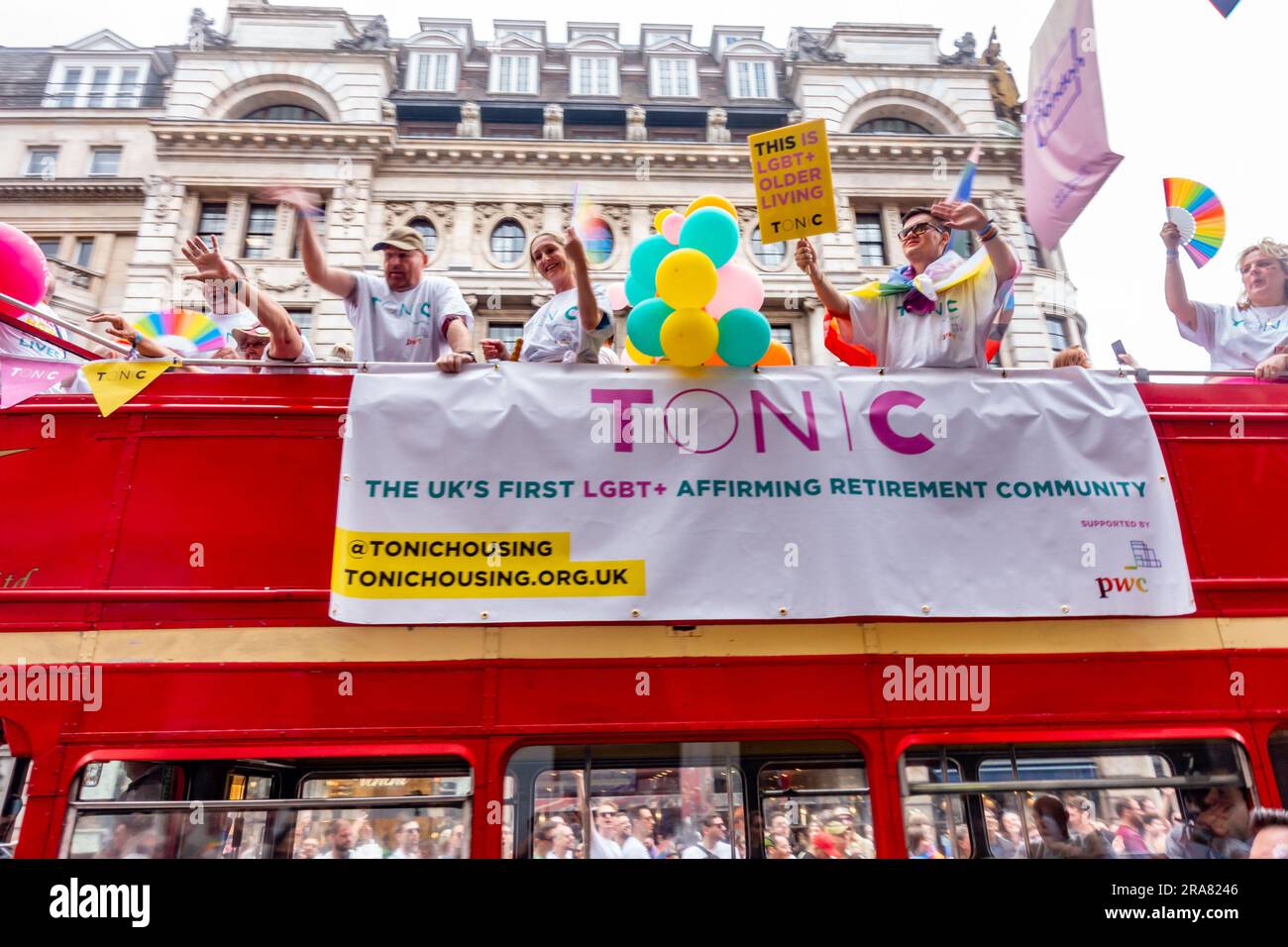 Participants in the annual London Pride event on 1st July 2023 on ...