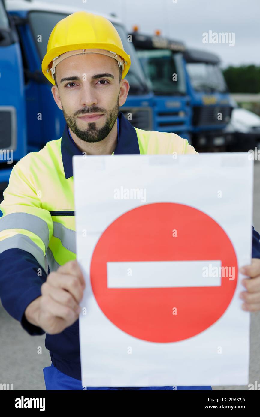man showing signs of prohibition Stock Photo - Alamy