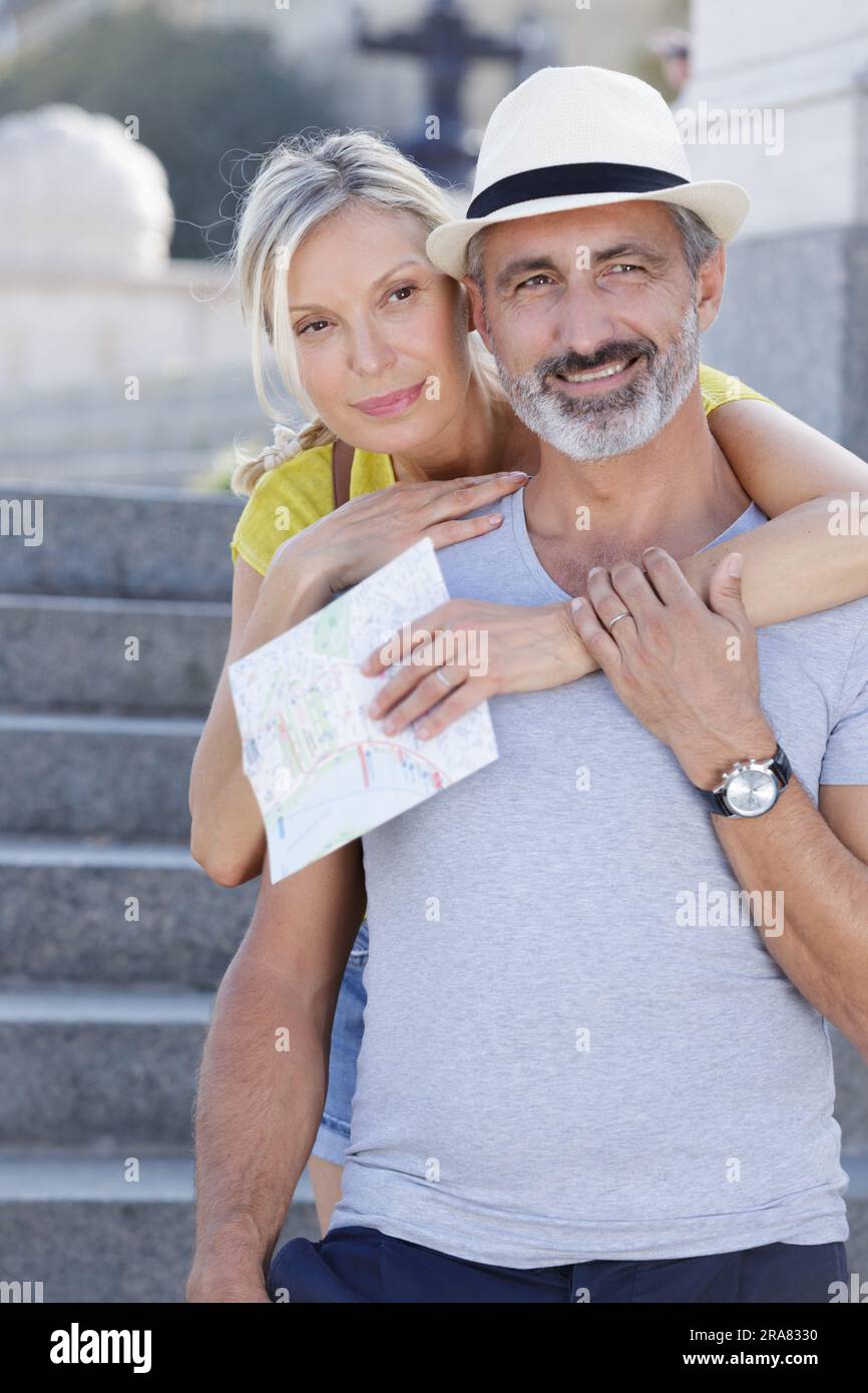 happy mature couple hugging outdoors Stock Photo - Alamy