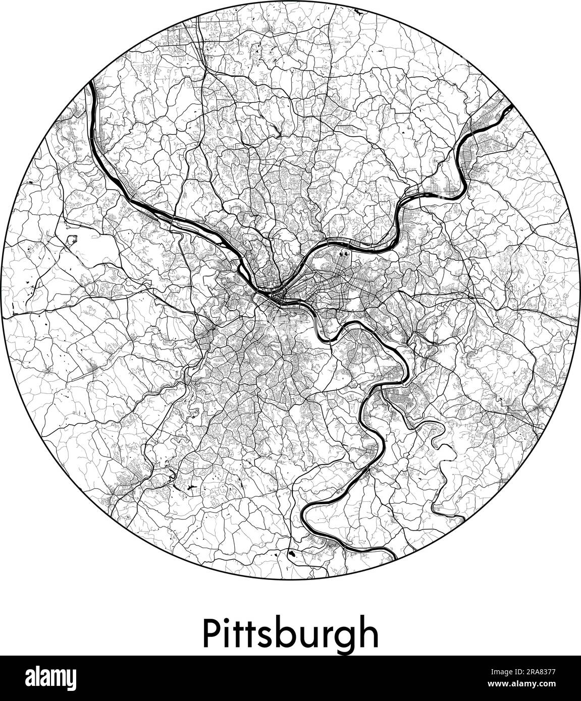 City Map Pittsburgh United States North America vector illustration ...