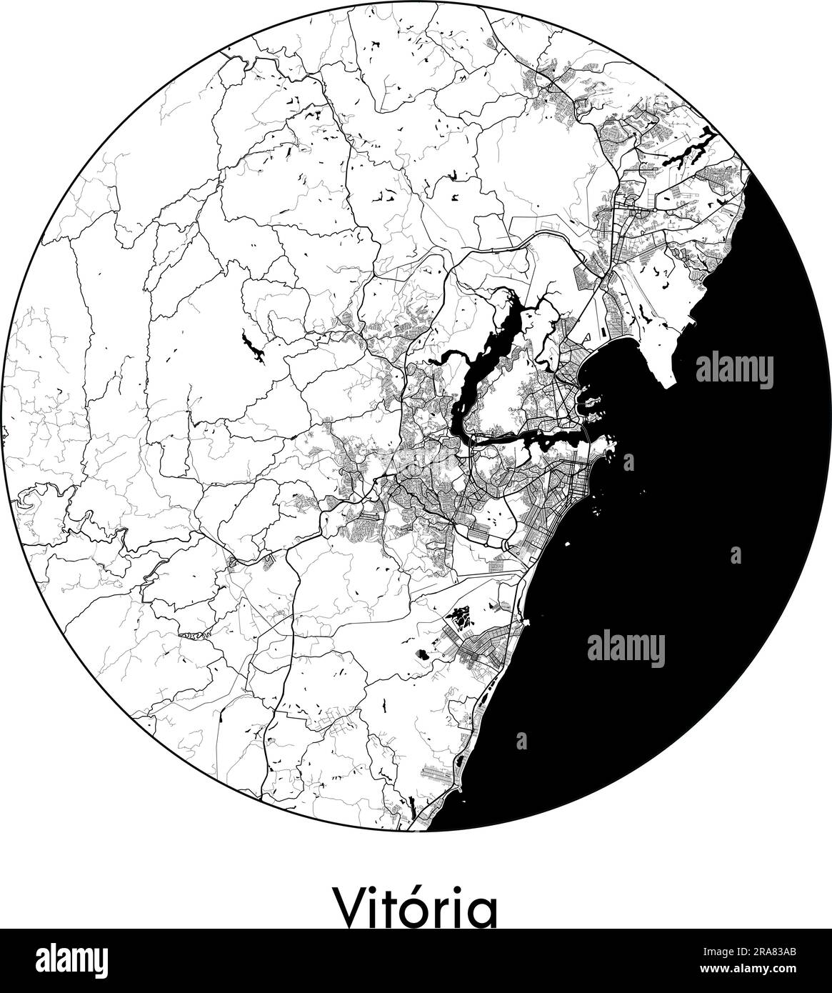 City Map Vitoria Brazil South America vector illustration black white ...