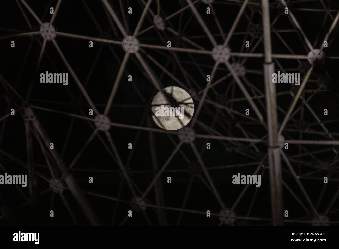 Belfast, UK. 2nd July, 2023. Full Moon in Belfast. The full moon can be ...