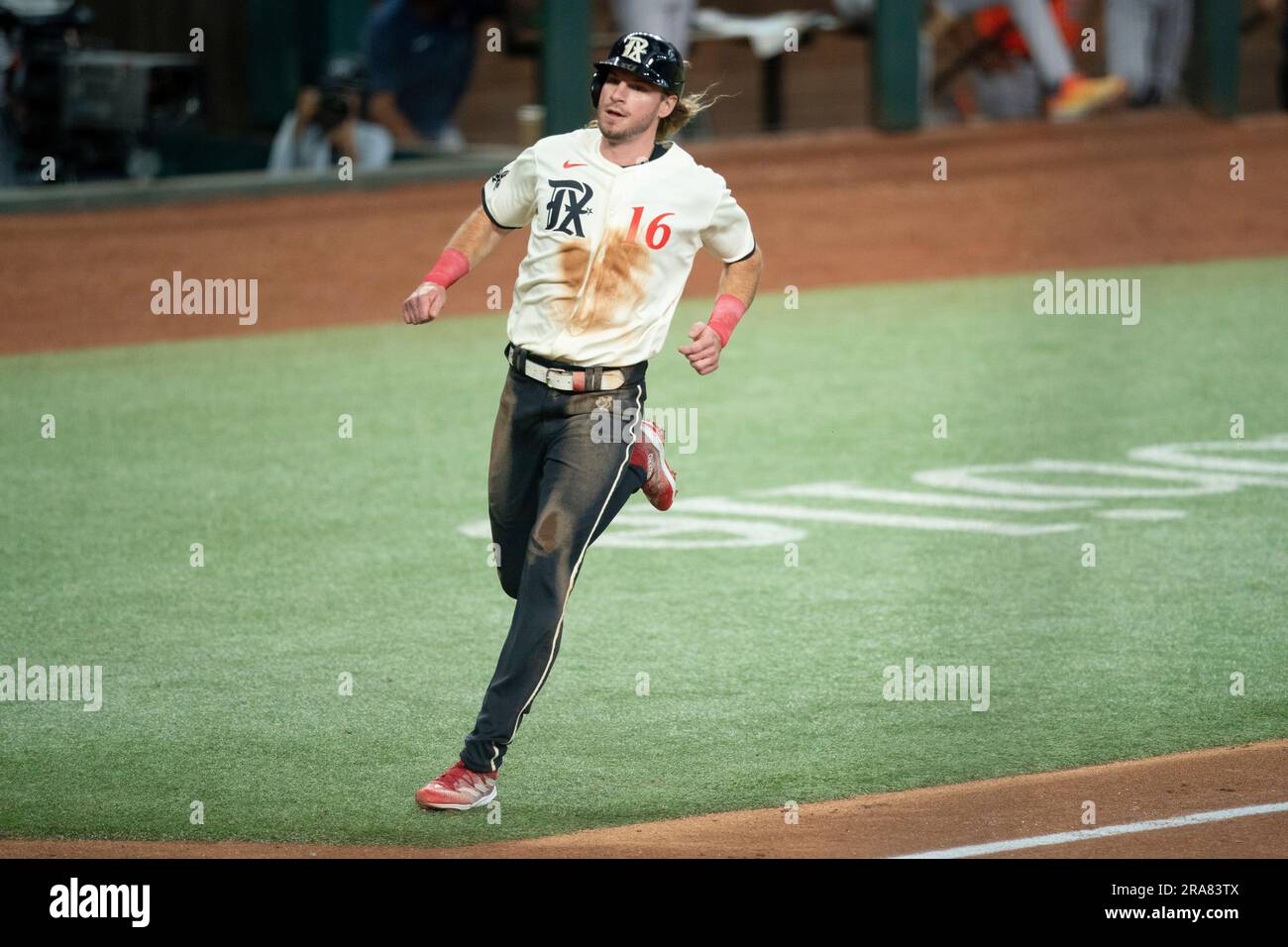 ARLINGTON, TX - JULY 1: Texas Rangers left fielder Travis Jankowski (16 ...
