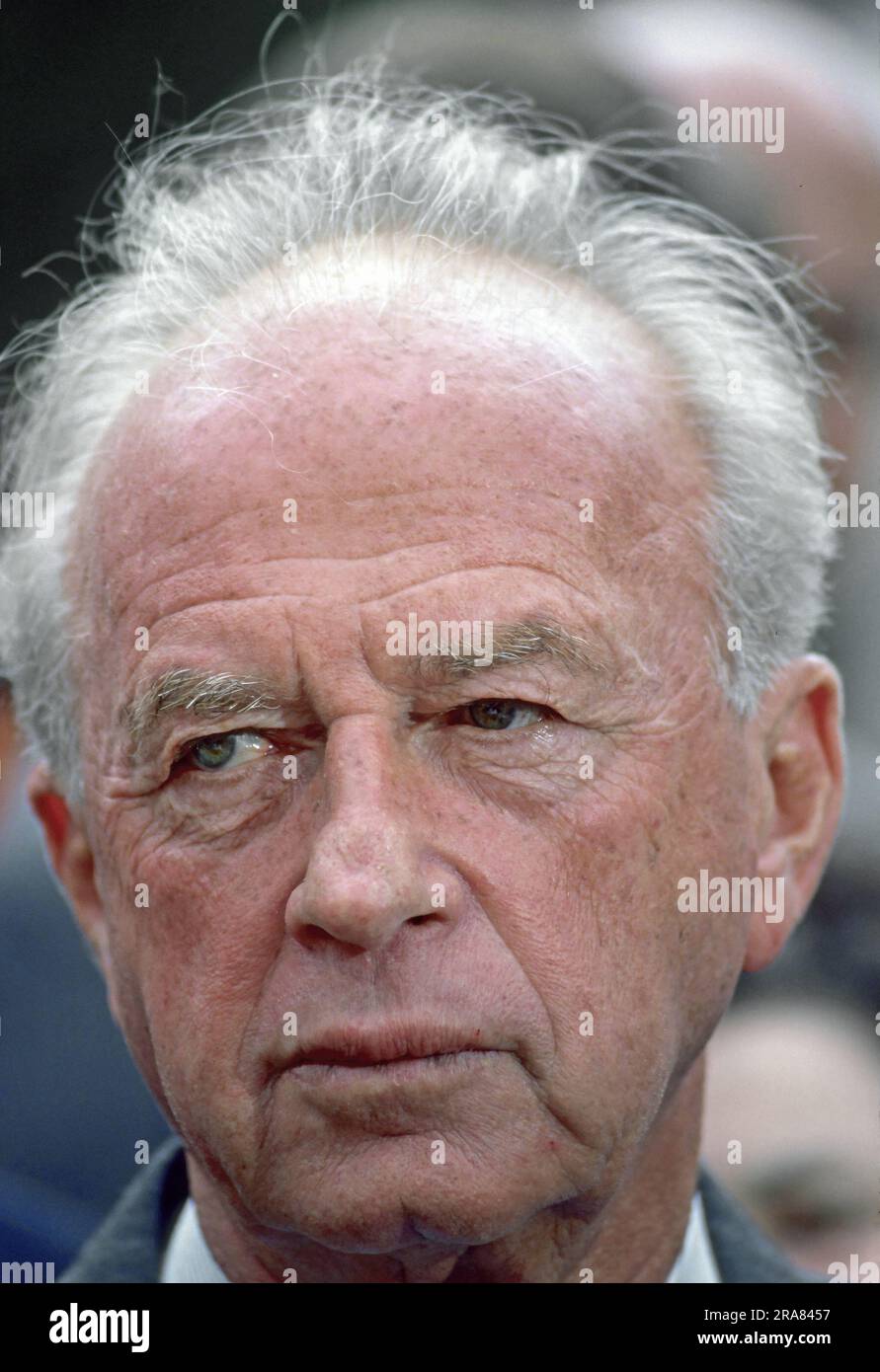 WASHINGTON DC - MAY 24, 1989 Israeli Defense Minister Yitzhak Rabin ...