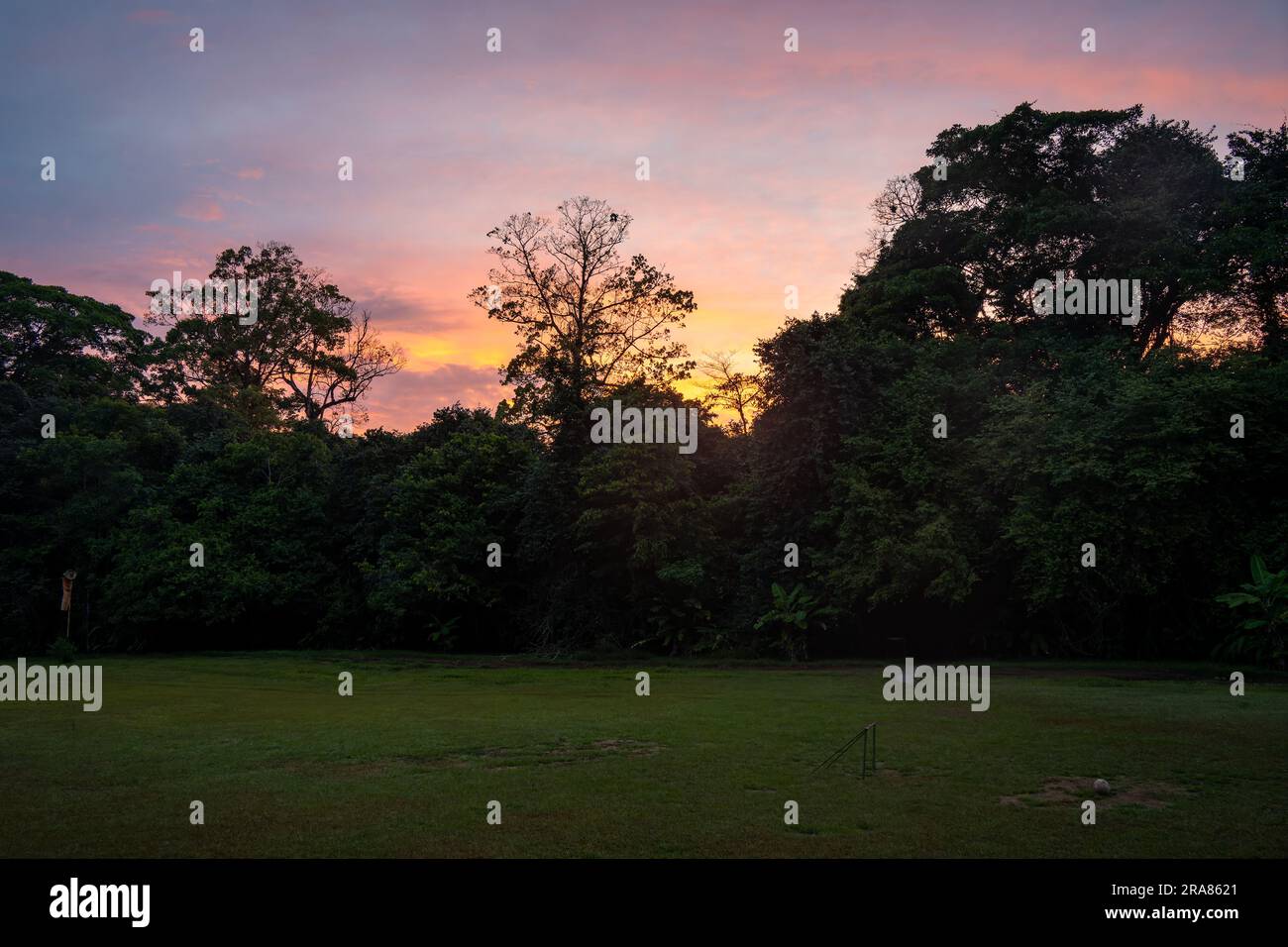 Fiery Tropical Sunset from the Sirena Ranger Station in Costa Rica's ...