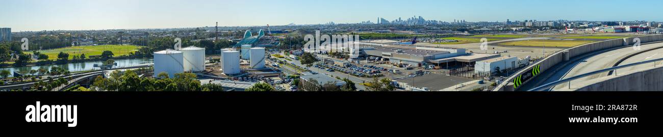 A panorama of the construction site at the 'Sydney Gateway' road ...