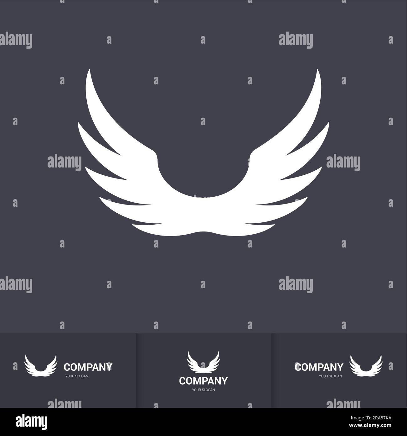 Pair Wings of Bird Icon in Flat Style. Winged Logo Company Icon Flying ...