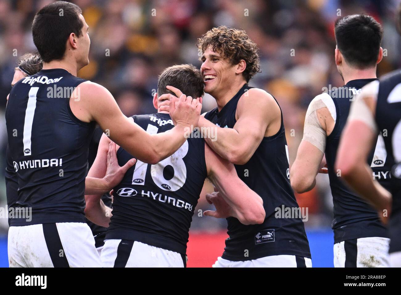 Melbourne, Australia. 02nd July, 2023. Charlie Curnow of Carlton ...