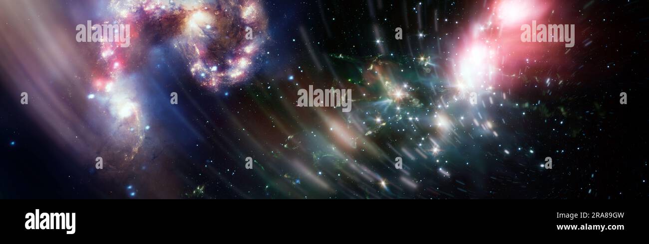 Panorama. Horizontal view for a glass panels . Template banner ...