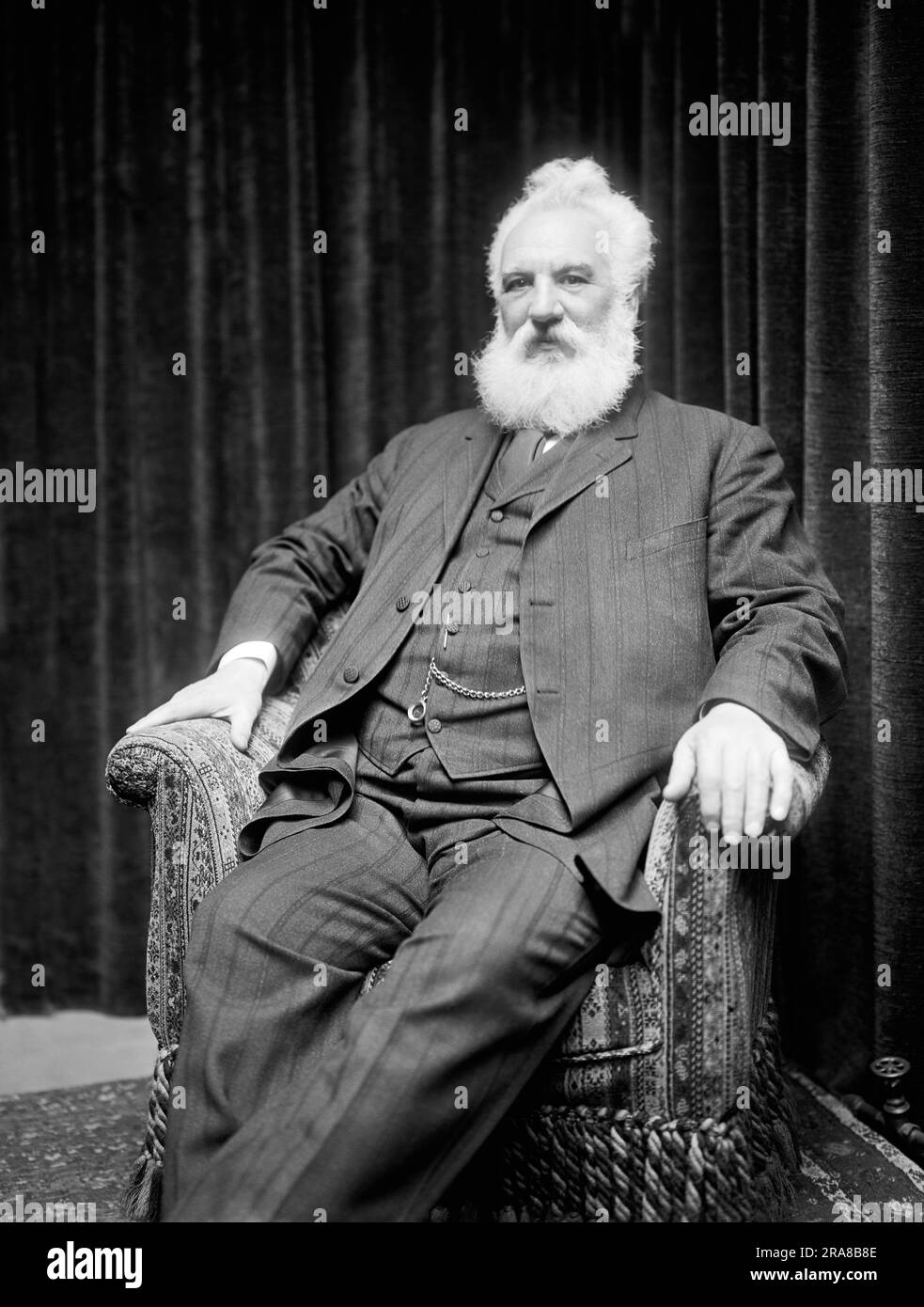 United States: c. 1918 A portrait of telephone inventor Alexander ...