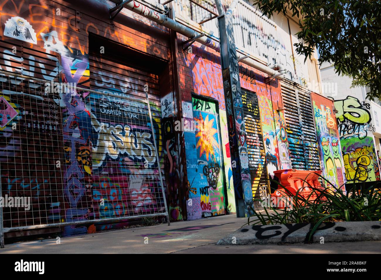 A photograph of the vibrant street art and graffiti in Smith Street ...