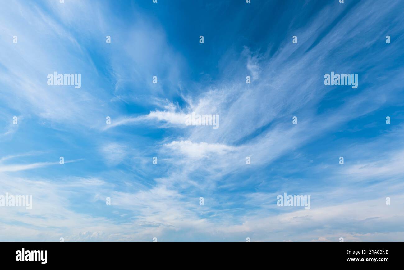 Evening cloudy sky with different cloud shapes Stock Photo - Alamy