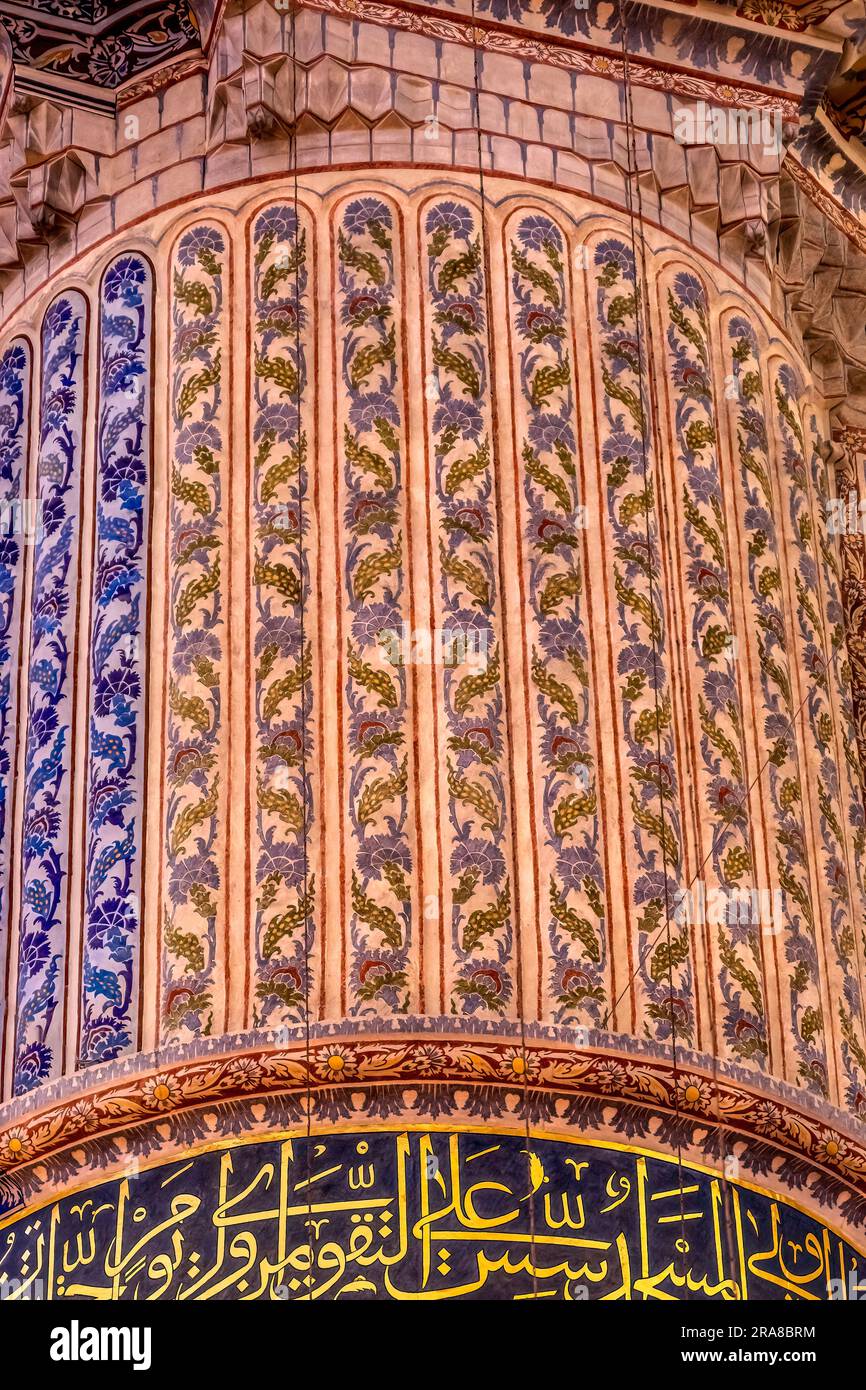 Blue Mosque Basilica Pillar Used to Support Dome Stained Glass Istanbul ...