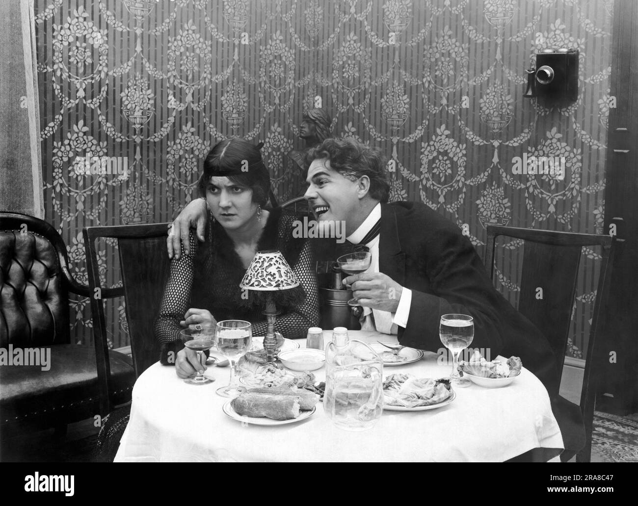 Los Angeles, California: c. 1918 A film still of a man and a woman ...