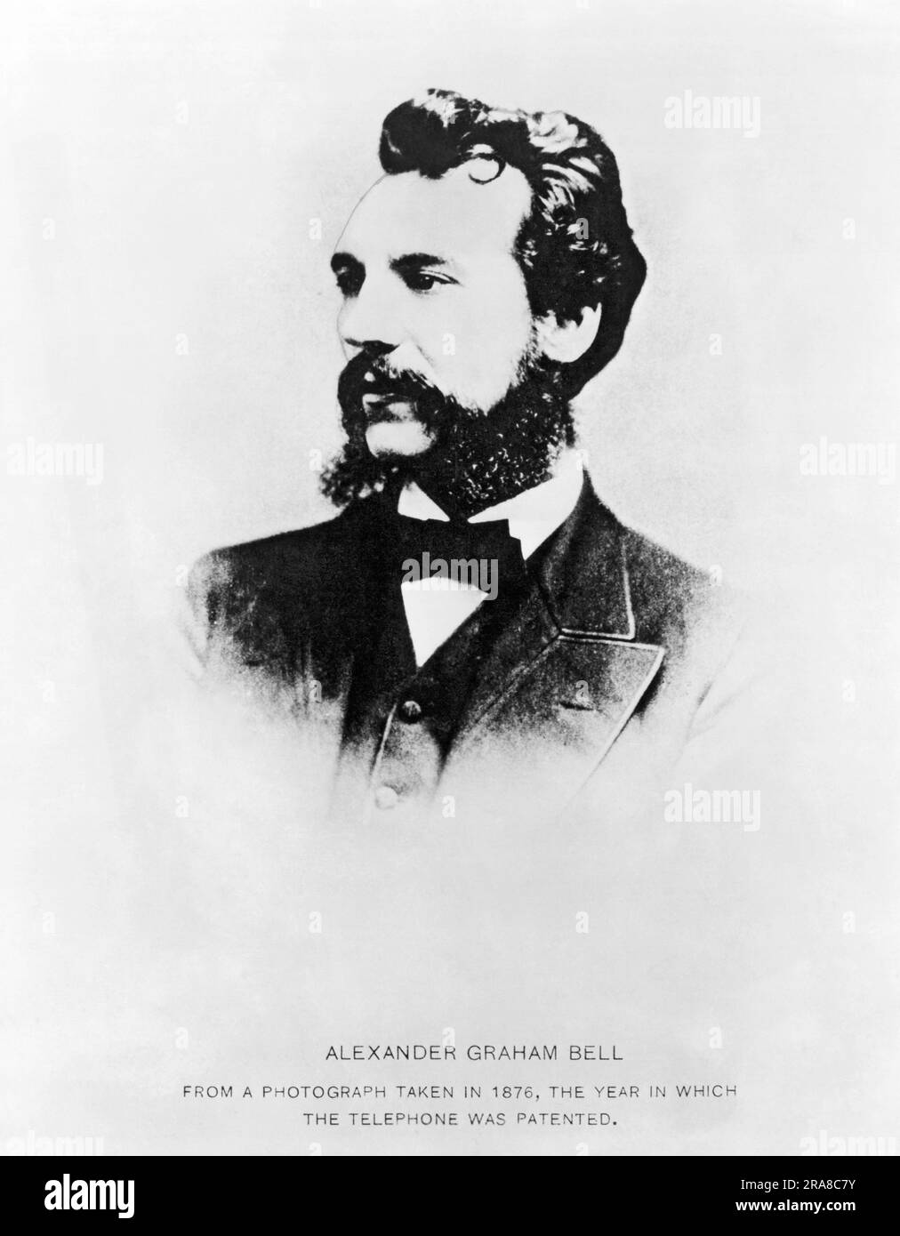 United States: 1876 A photographic portrait of Alexander Graham Bell ...
