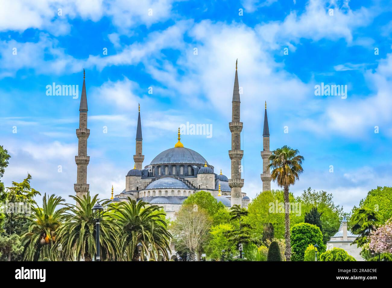 Blue Mosque Green Trees Istanbul Turkey. Blue Mosque or Sultan Ahmed ...