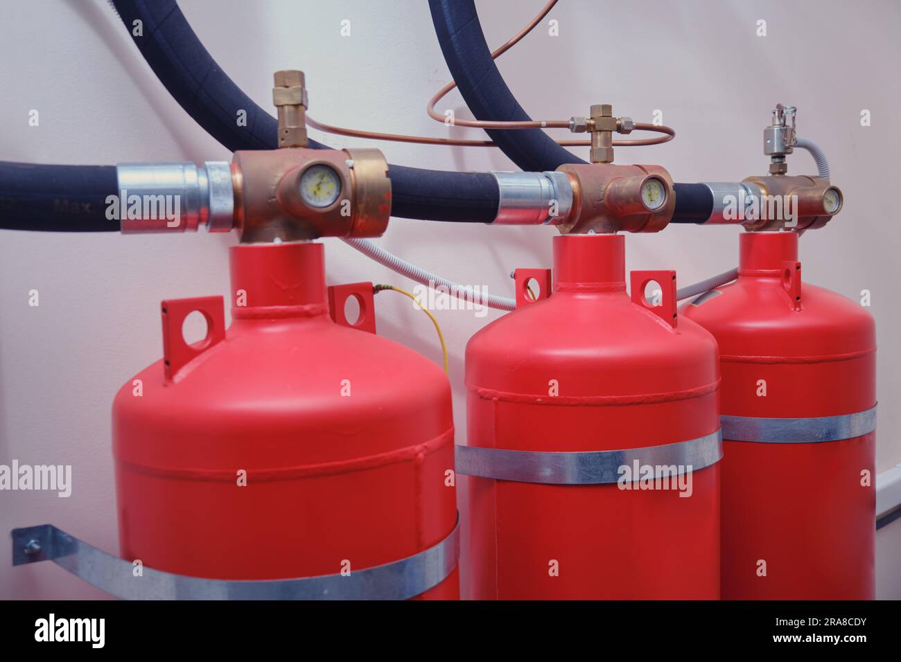 Gas pipes and balloons filled with CO2 provide power to the industrial ...