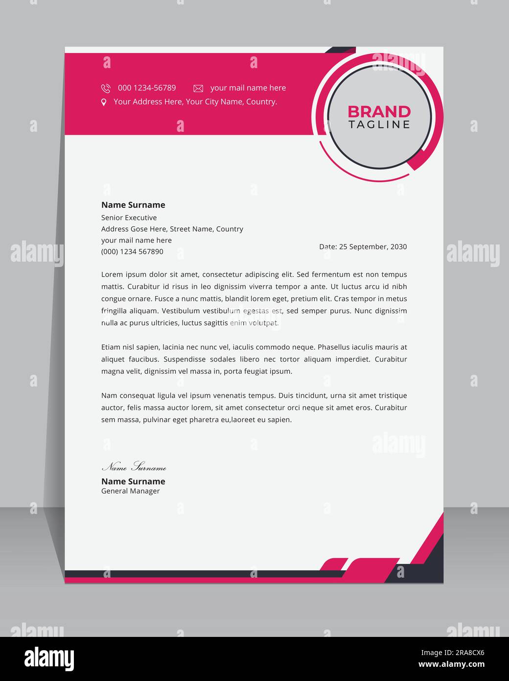 Letterhead template hi-res stock photography and images - Alamy