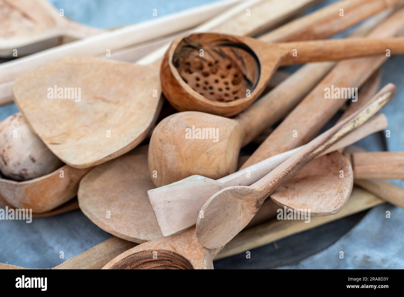 Wooden spoons of different sizes for different uses Stock Photo - Alamy