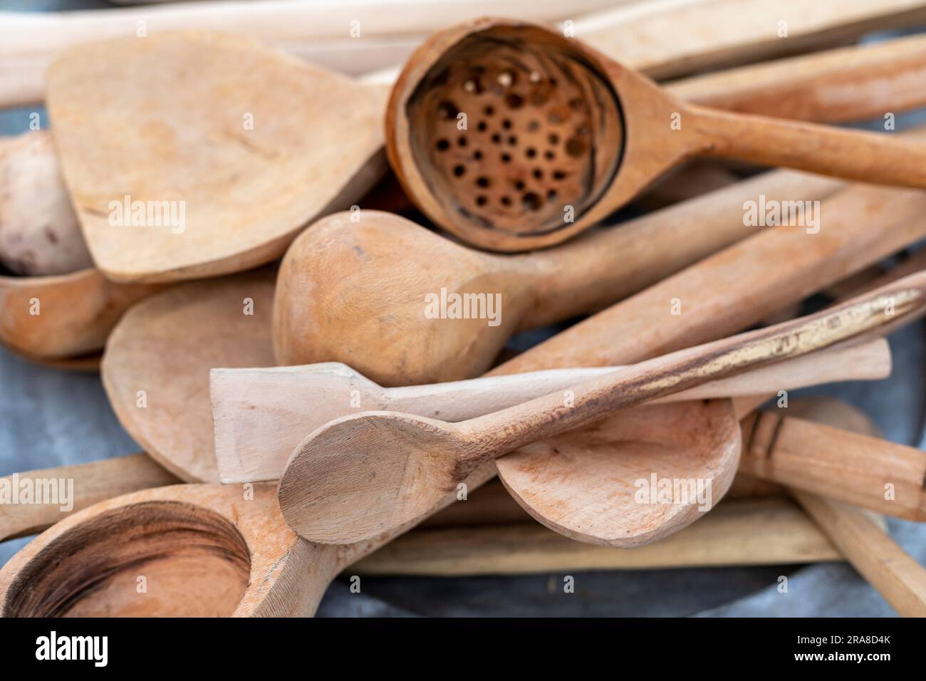Many different wooden spoons hi-res stock photography and images - Alamy