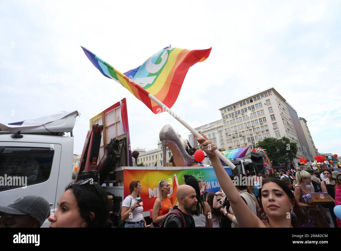 People sing and dance as they participate in the annual Gay Pride ...