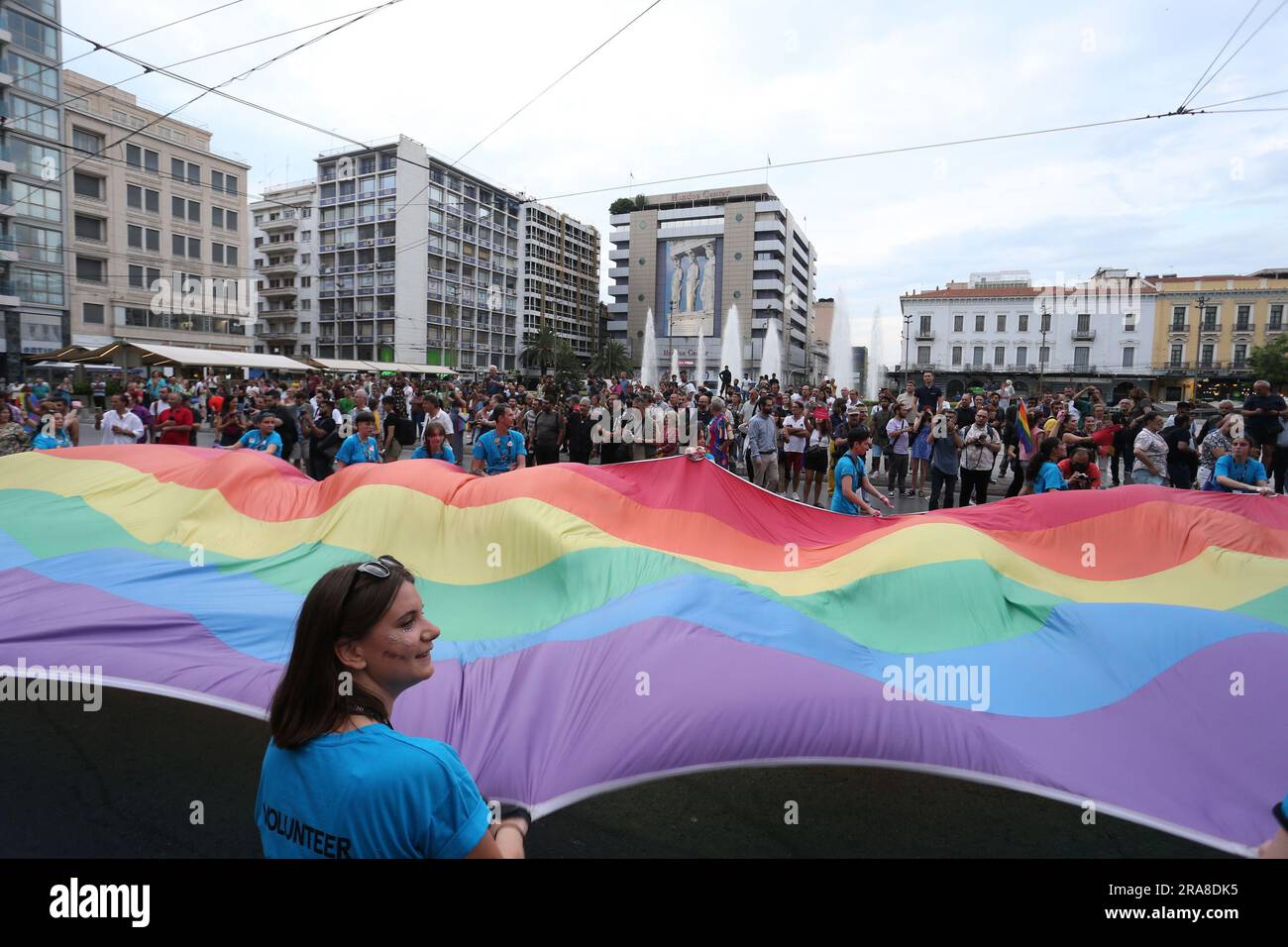 People sing and dance as they participate in the annual Gay Pride ...