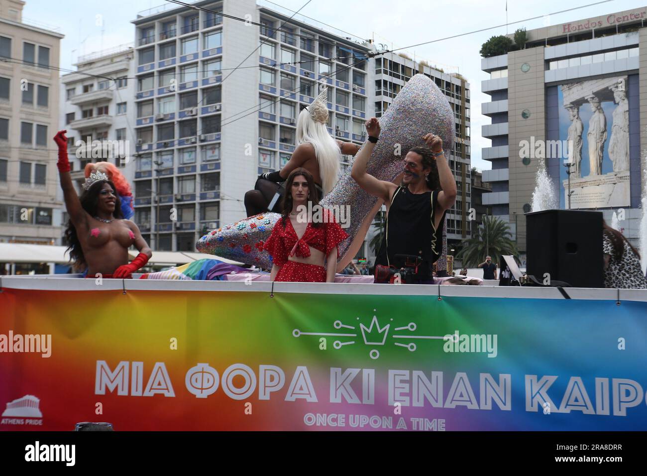People sing and dance as they participate in the annual Gay Pride ...