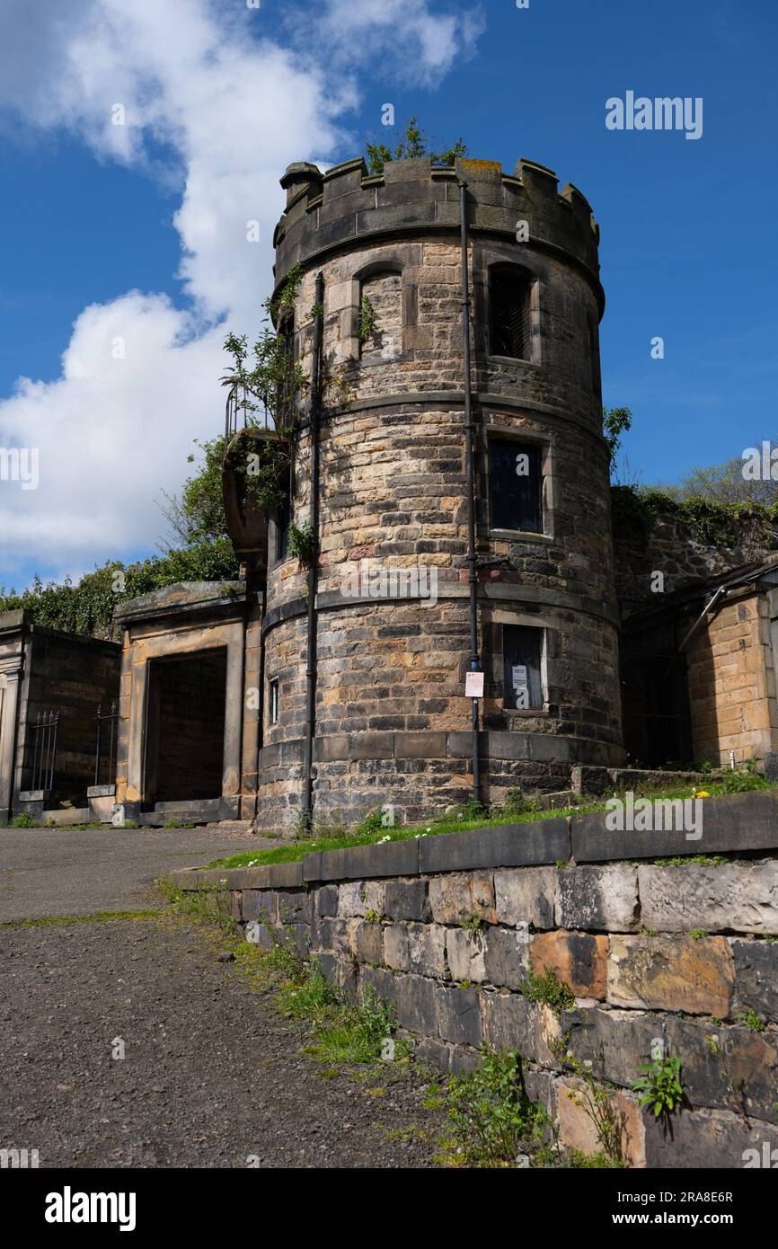 Cemetery watchtower in the New Calton Burial Ground, built for ...