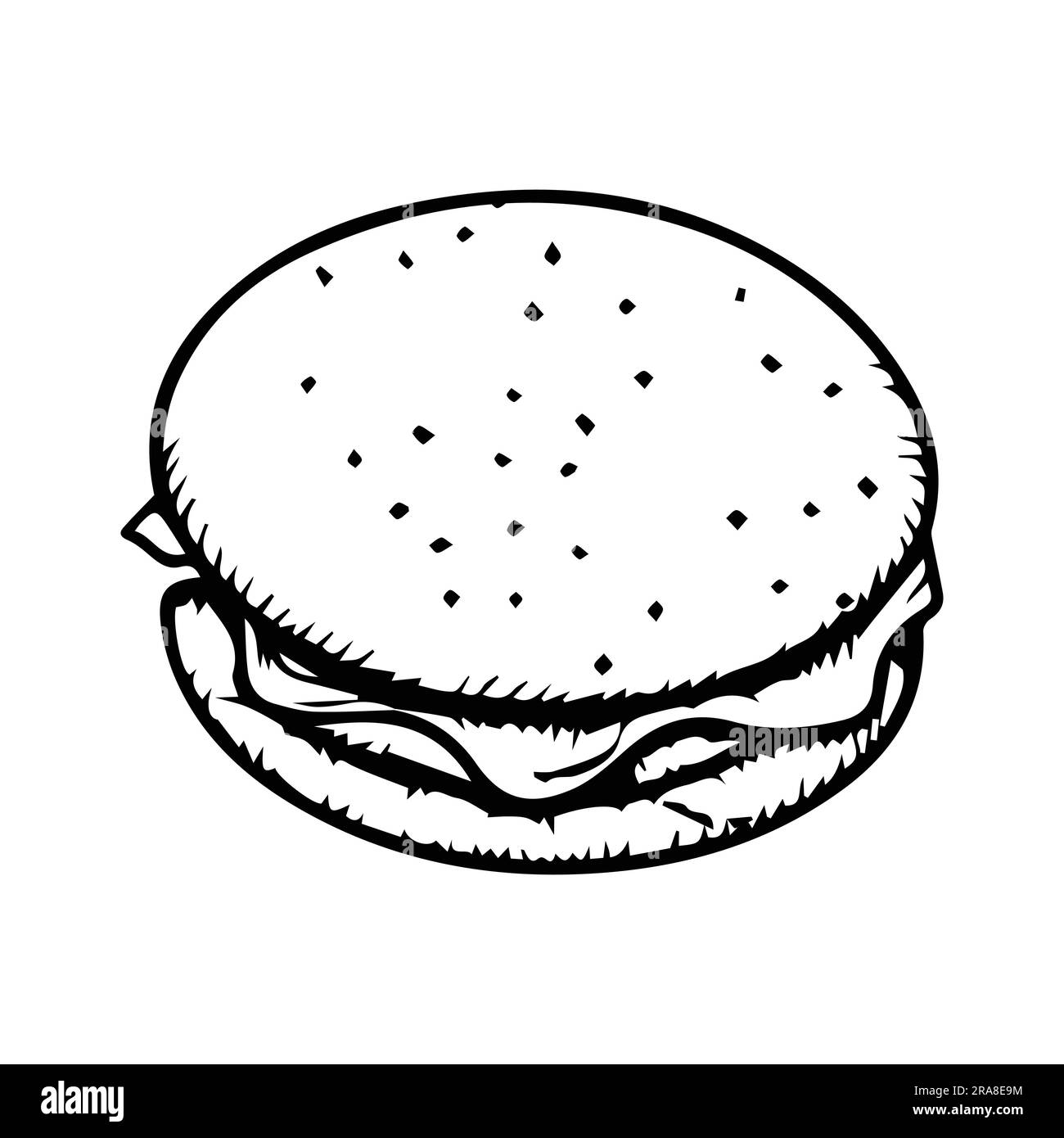 Hand Drawn hamburger in doodle style isolated on background Stock ...