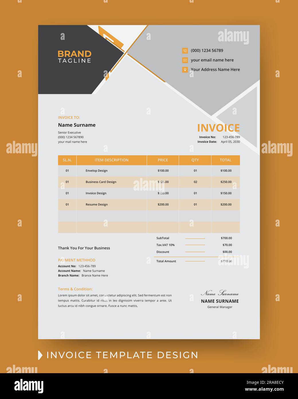 Invoice letterhead Stock Vector Images - Alamy