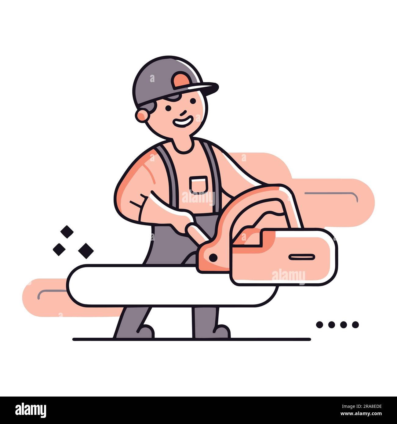 Hand Drawn carpenter character in flat style isolated on background ...