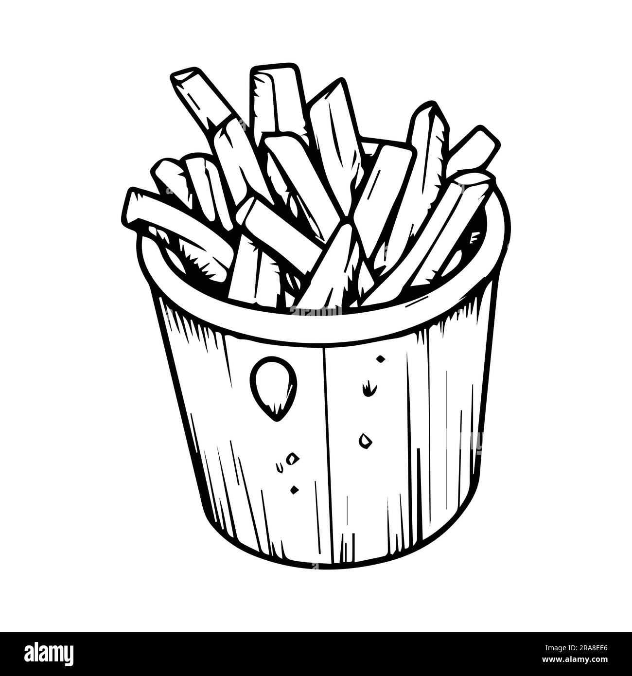Hand Drawn french fries in doodle style isolated on background Stock ...