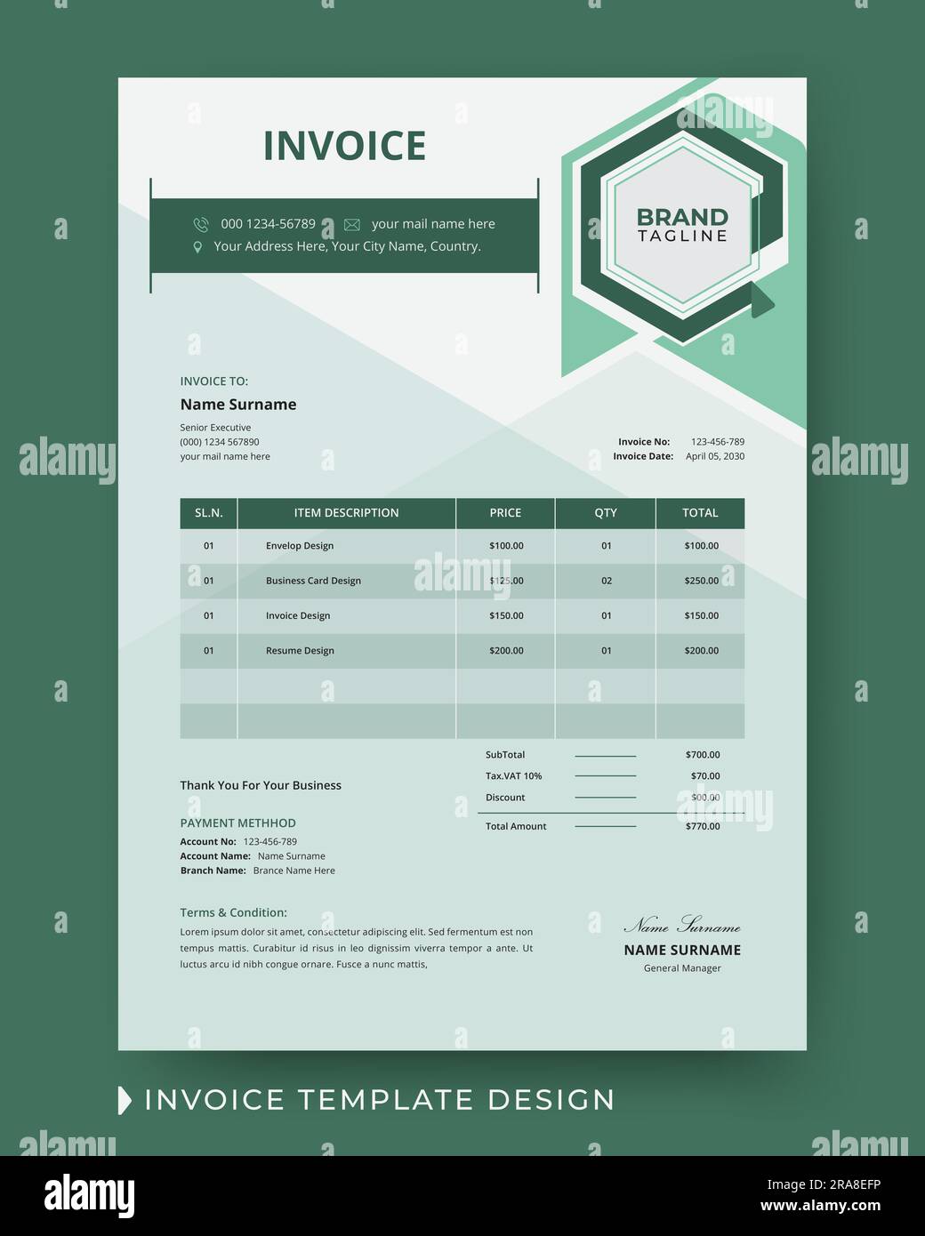 Invoice letterhead template hi-res stock photography and images - Alamy