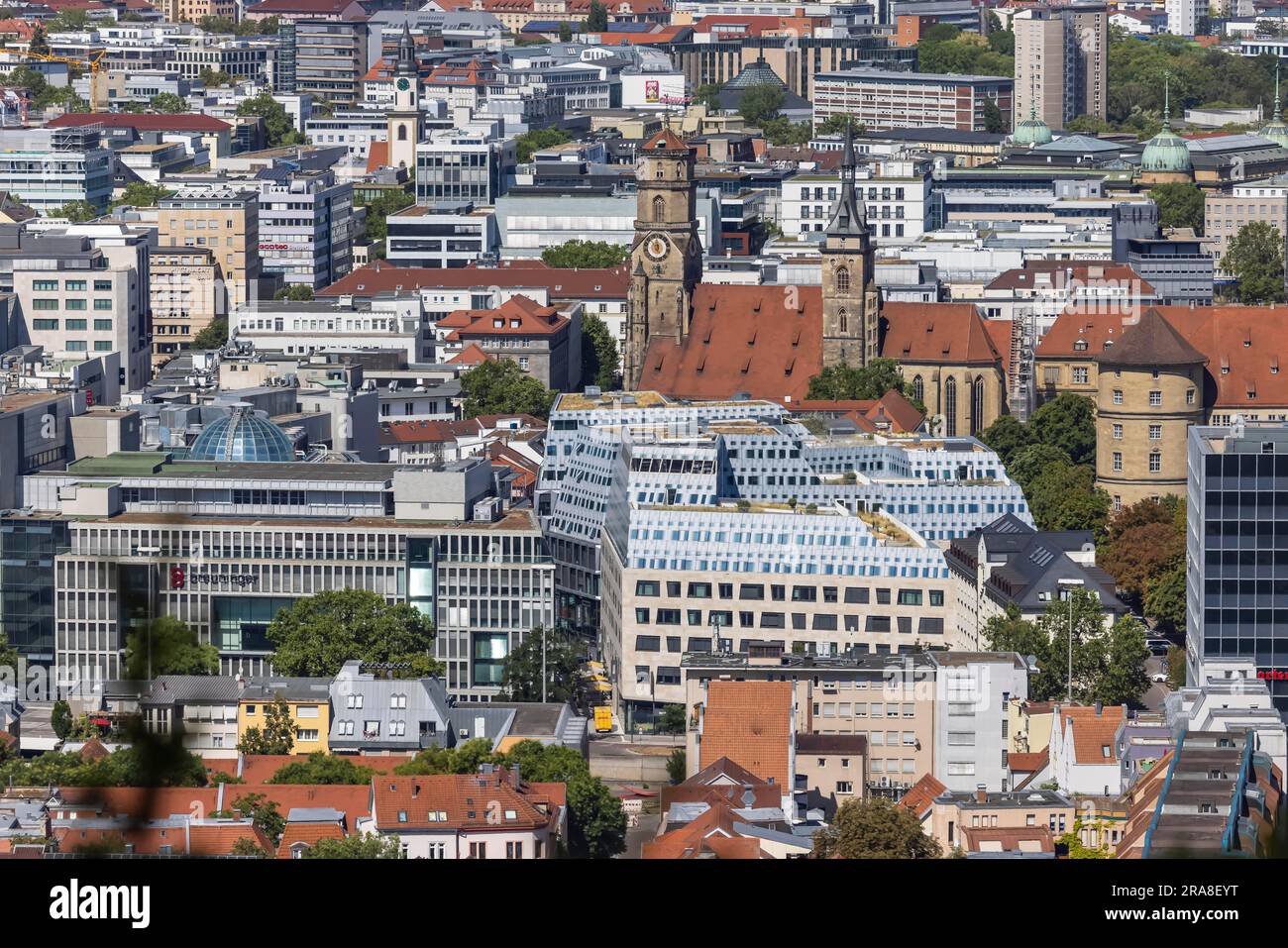 View of the city centre of the historic Collegiate Church, Old Palace ...