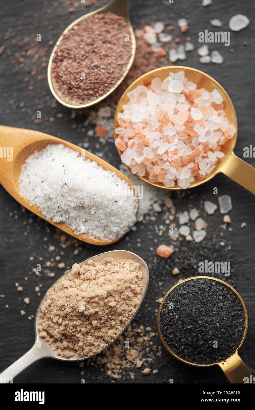 Assorted speciality salt, himalayan pink salt, italian black truffle ...