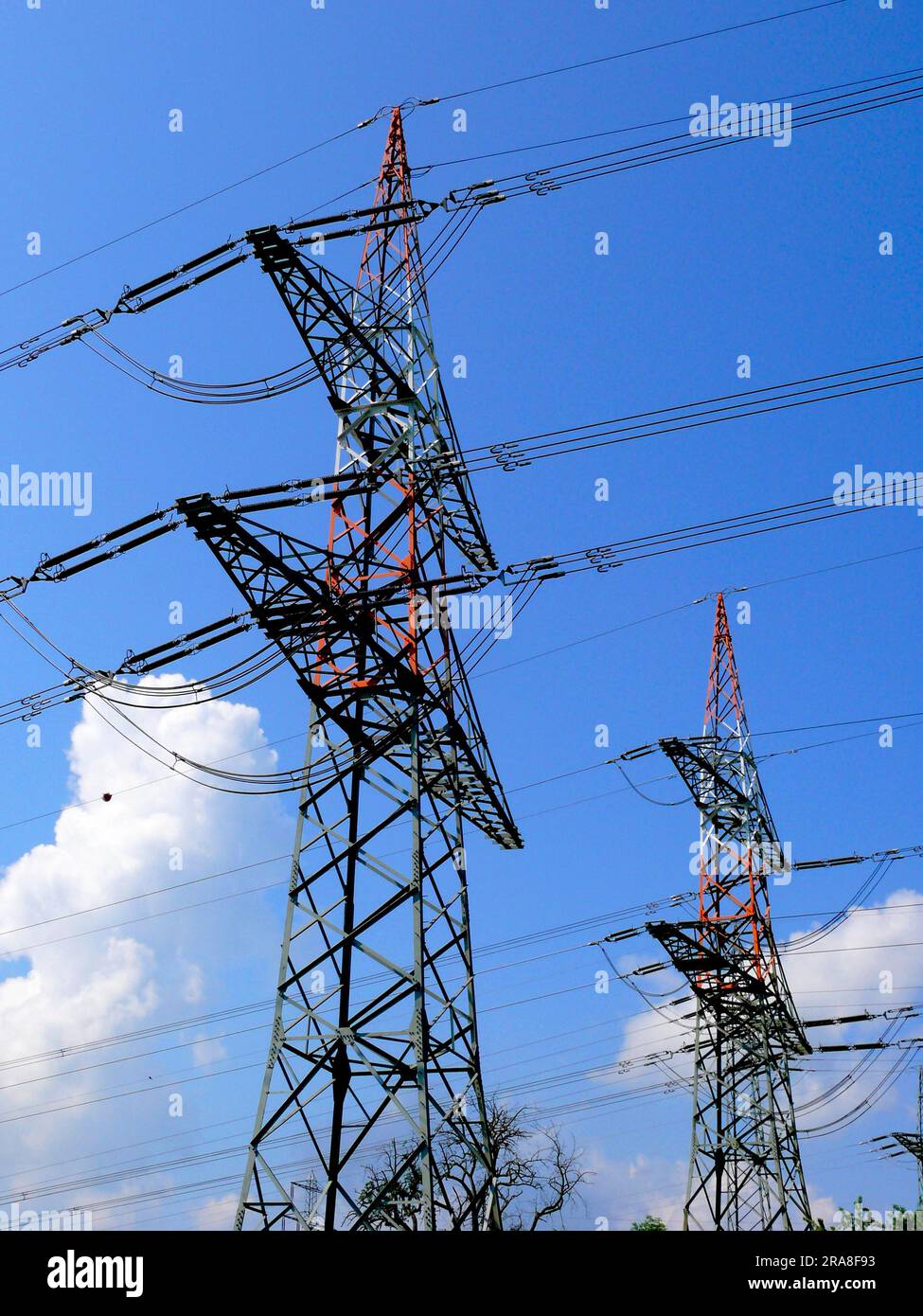 Power pylons, power lines Stock Photo - Alamy
