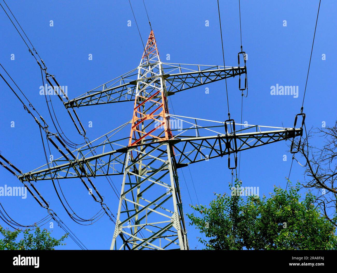 Power pylons, power lines Stock Photo - Alamy