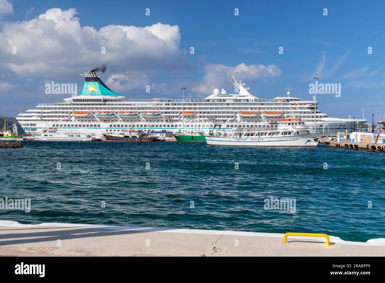 Cruise ship at the port, Agios Nikolaos, Crete, Greece, Agios Nikolaos ...