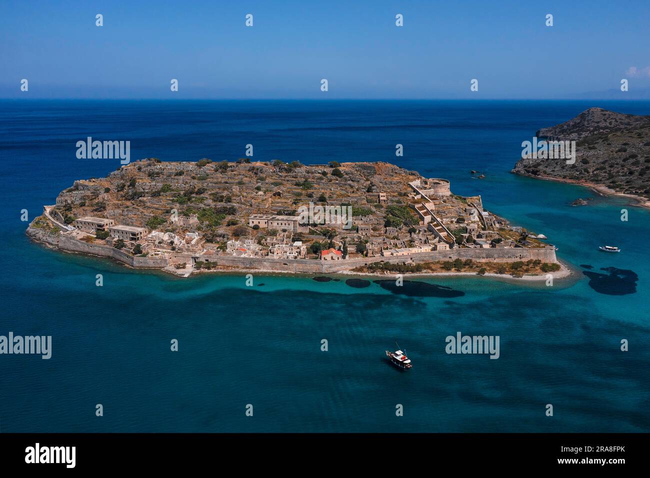 Spinalonga Island, former leper island, Gulf of Mirabello, Crete ...