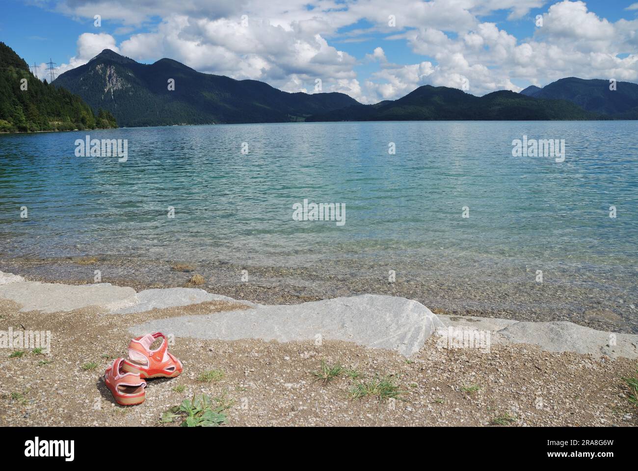 Pair of shoes at Lake Walchensee in the bavarian alps Stock Photo - Alamy