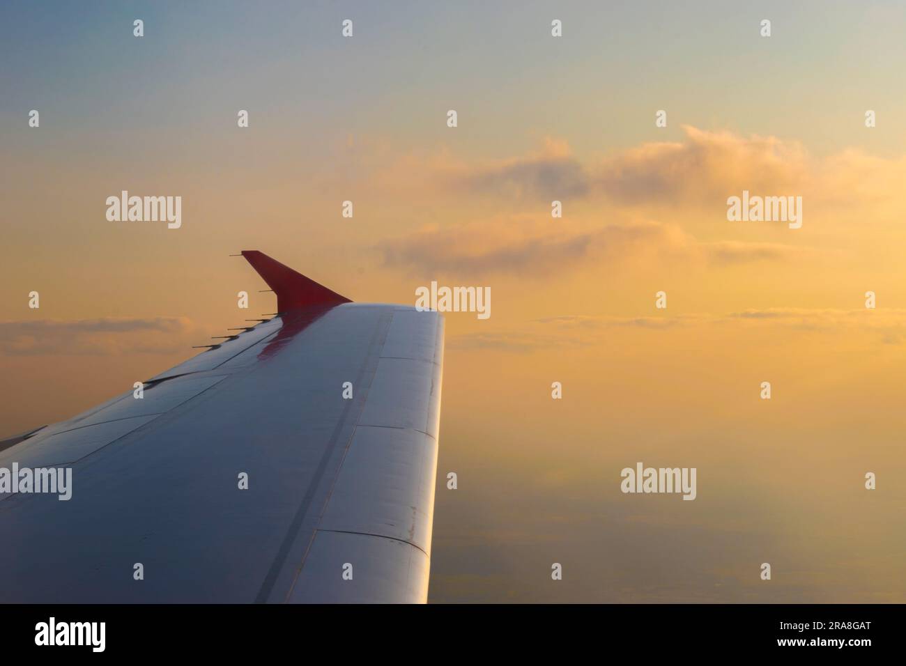 A captivating aerial perspective of a wing aircraft soaring through the ...