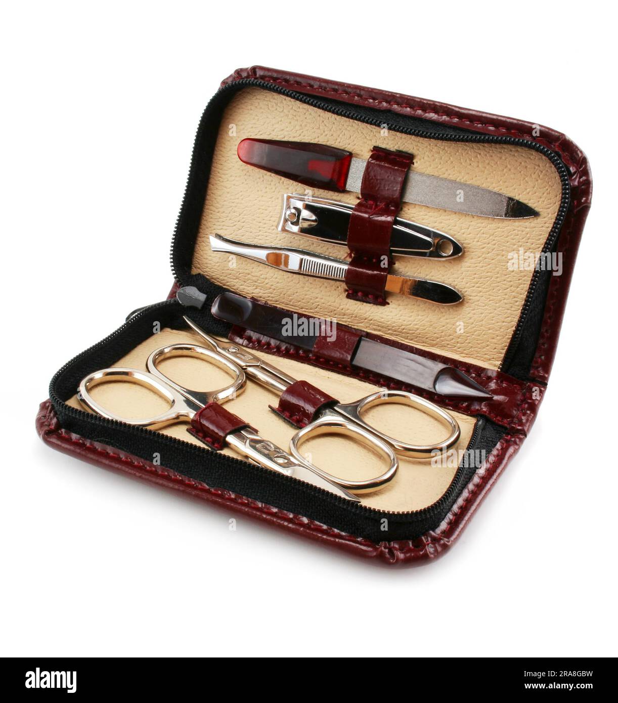 manicure set case isolated on a white background Stock Photo - Alamy