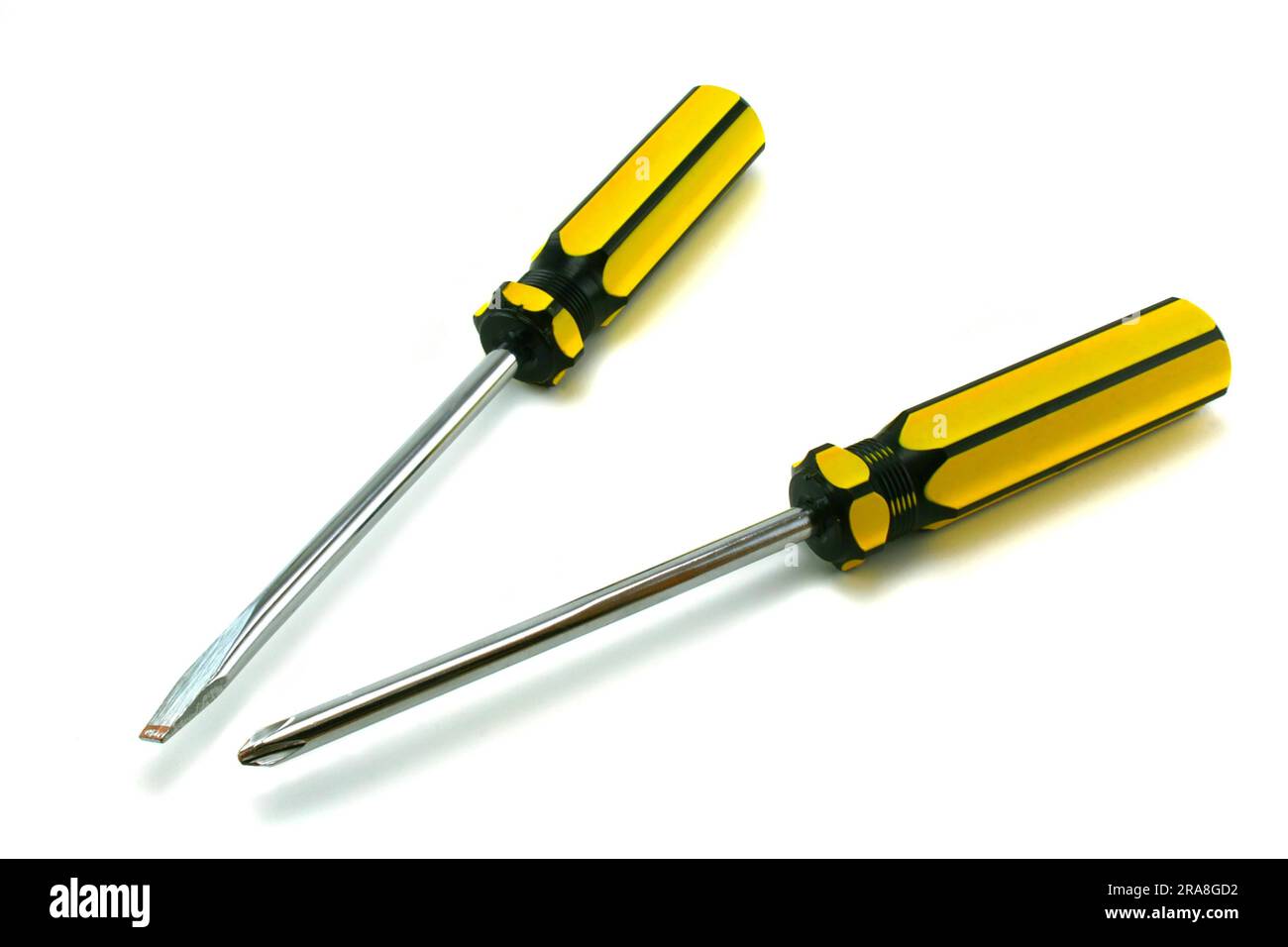 Two screwdrivers on a white background Stock Photo - Alamy