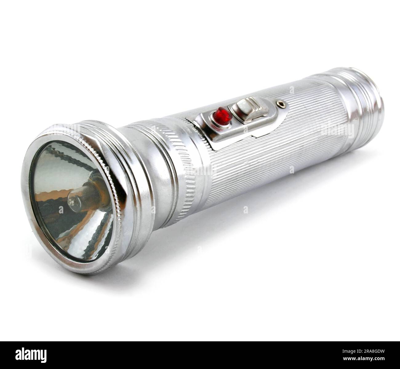 Electric pocket flashlight isolated on a white background Stock Photo ...