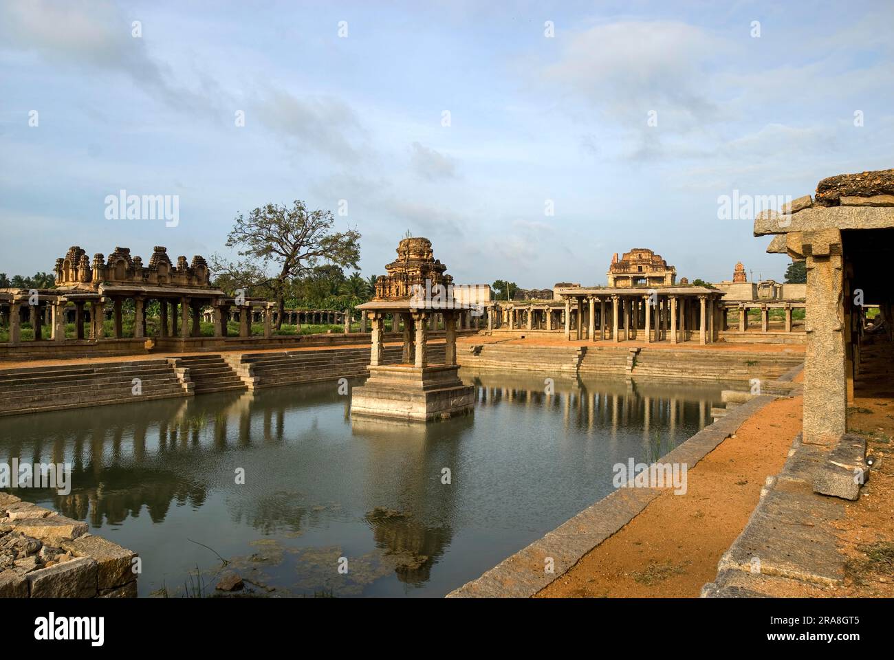 Pushkarni adjacent to Krishna Bazaar in Hampi, Karnataka, South India ...