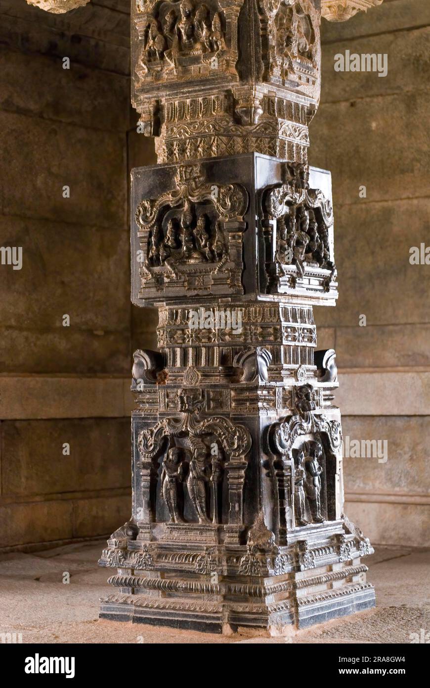 The black columns are made of finely carved and polished basalt, and ...